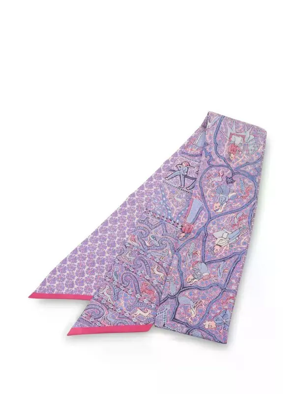 Hermès Maxi Twilly Printed Scarf - Purple