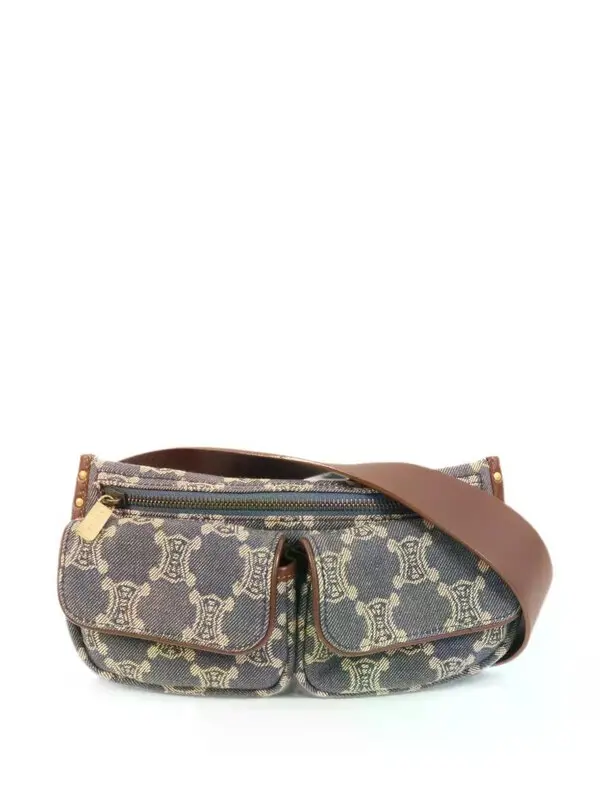 Celine Triomphe Denim Belt Bag - Blue