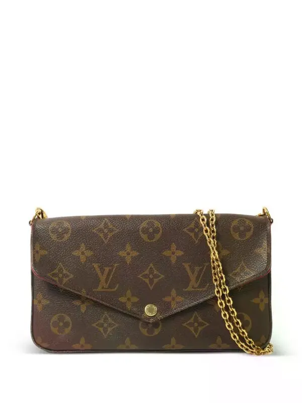 LOUIS VUITTON Felicie Pochette Monogram Canvas Shoulder Bag - Brown