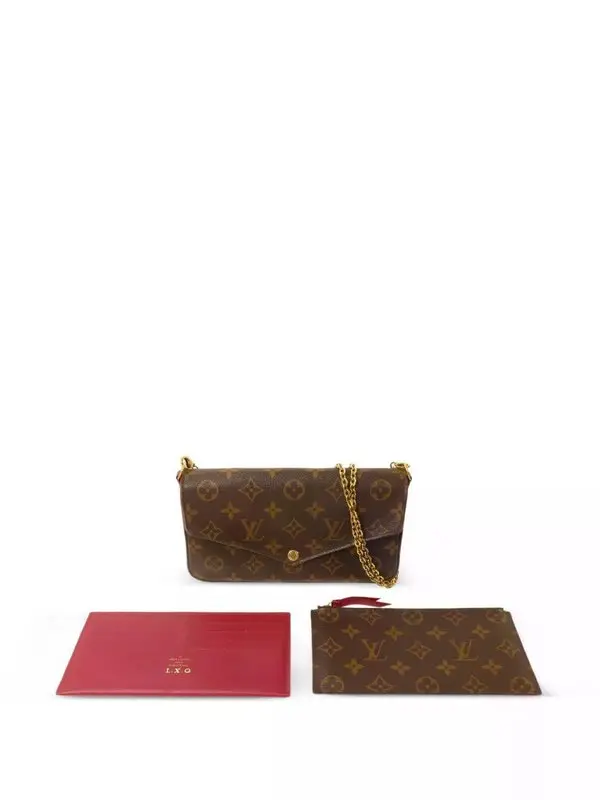 LOUIS VUITTON Felicie Pochette Monogram Canvas Shoulder Bag - Brown
