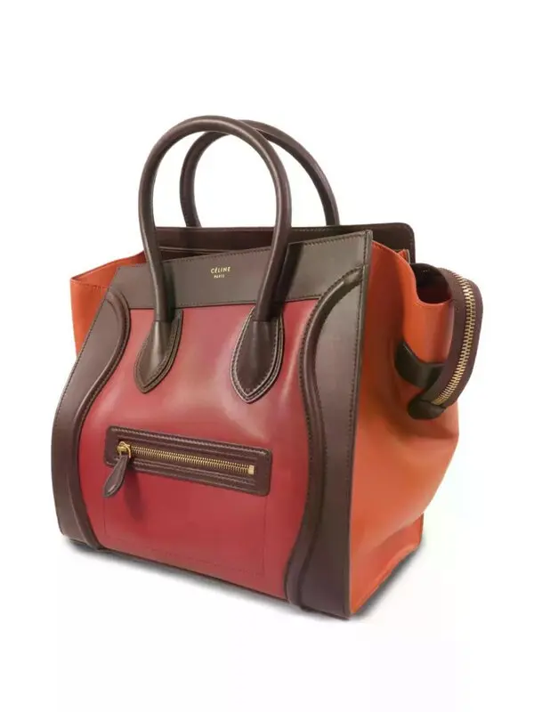 Celine Mini Luggage Leather Tote Bag - Red
