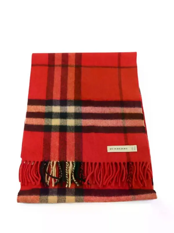 Burberry Check-pattern Fringed Scarf