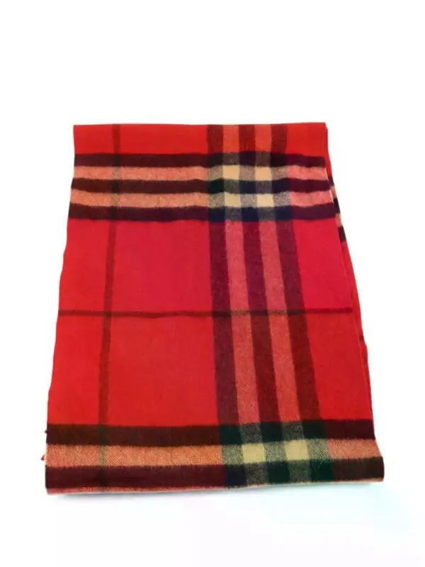 Burberry Check-pattern Fringed Scarf