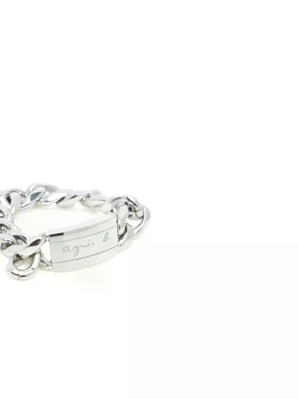 AGNES B. Logo Plaque Curb Chain Ring