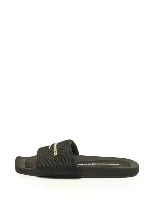 Alexander Wang Logo Embossed Slides - Black
