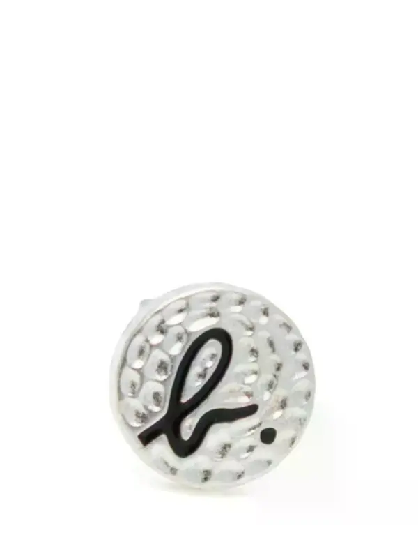 AGNES B. Hammered Logo Stud Earrings