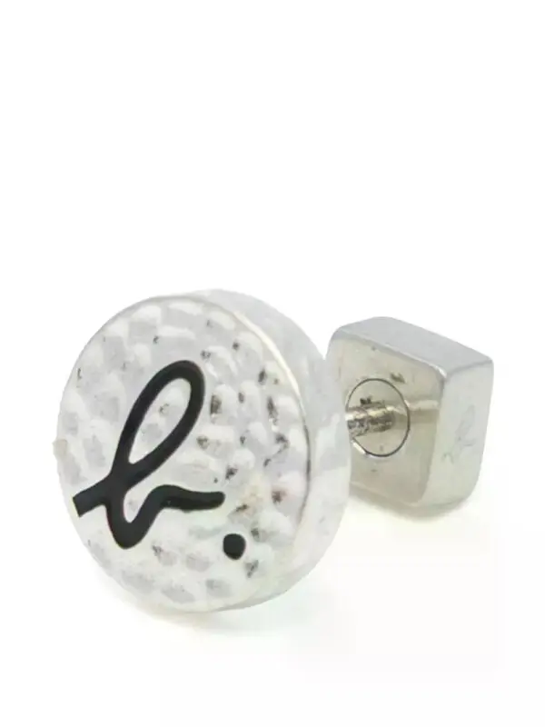 AGNES B. Hammered Logo Stud Earrings