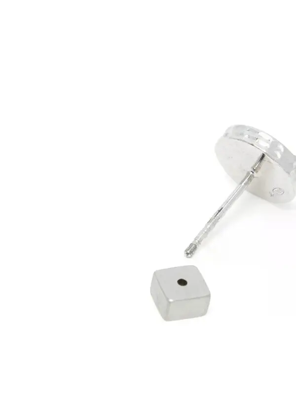 AGNES B. Hammered Logo Stud Earrings