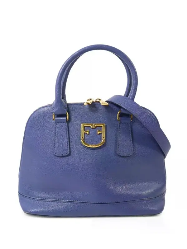 Furla Logo Plaque Leather Shoulder Bag