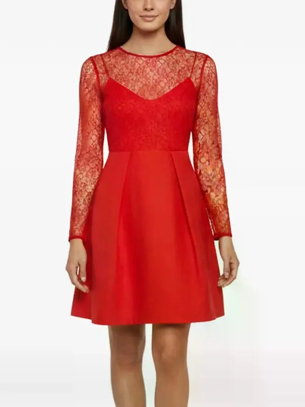 Sandro Corded Lace Pleated Mini Dress