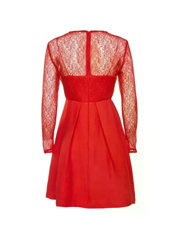 Sandro Corded Lace Pleated Mini Dress