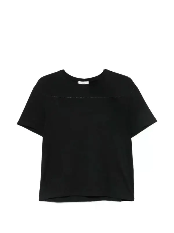 TOTEME Classic Logo-embroidered T-shirt - Black