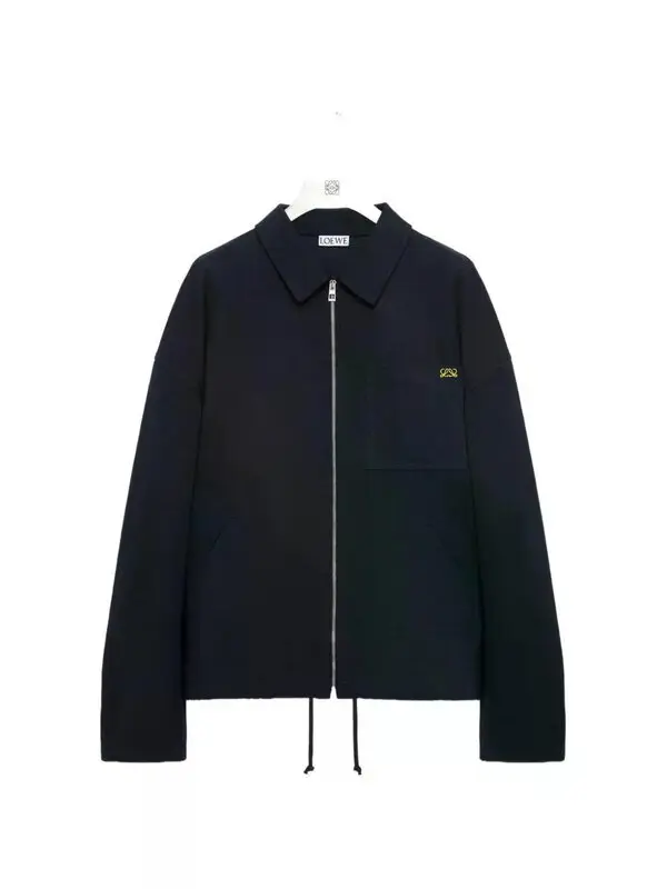 Loewe Zip-up Jacket With Embroidered Anagram Logo - Blue