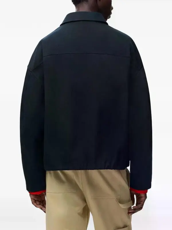 Loewe Zip-up Jacket With Embroidered Anagram Logo - Blue