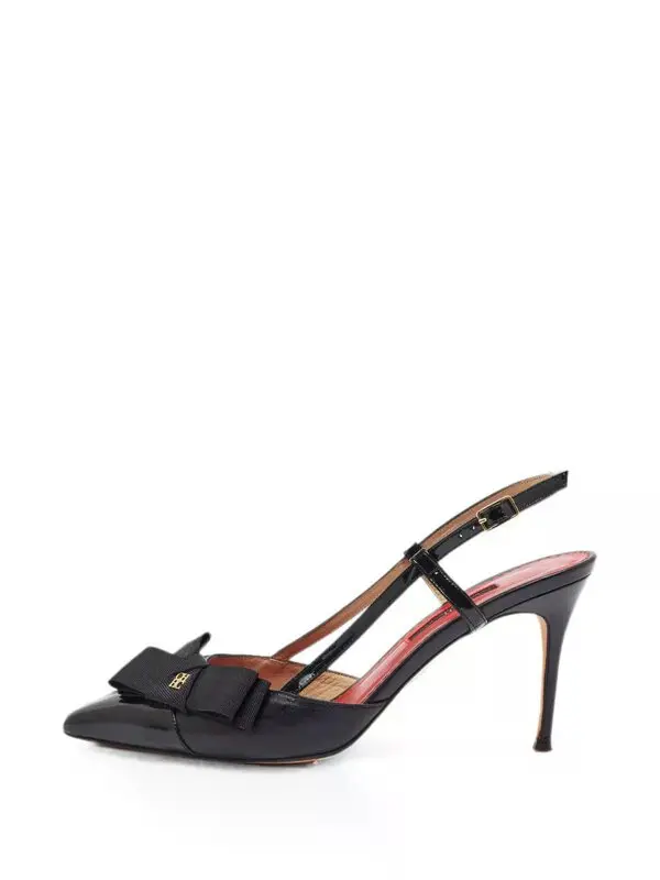 Carolina Herrera Leather Bow Detail Slingback Pumps