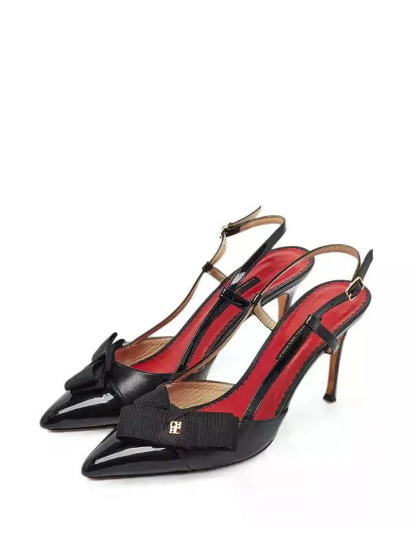 Carolina Herrera Leather Bow Detail Slingback Pumps