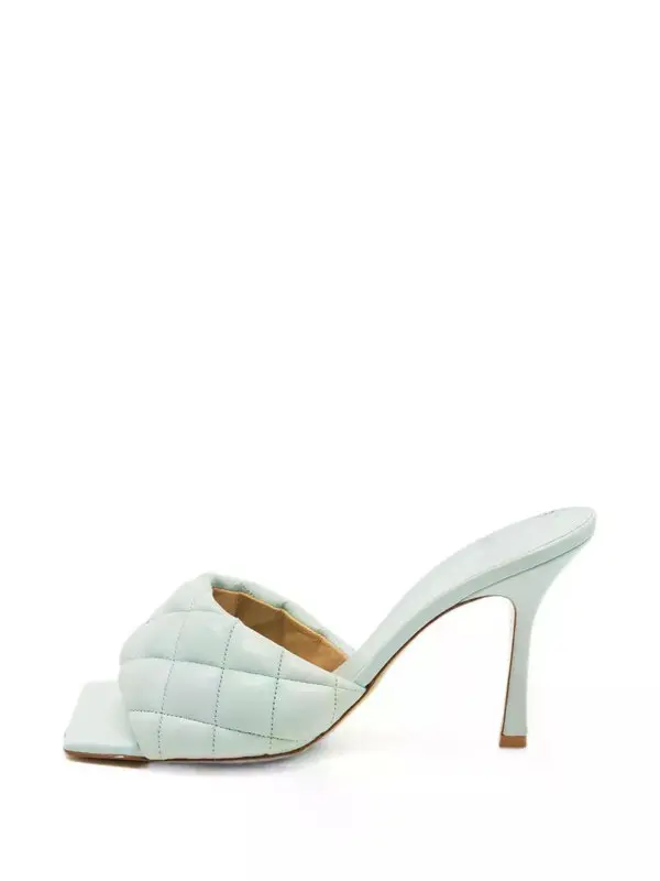 Bottega Veneta Lido Quilted Leather High Stiletto Sandals - Blue