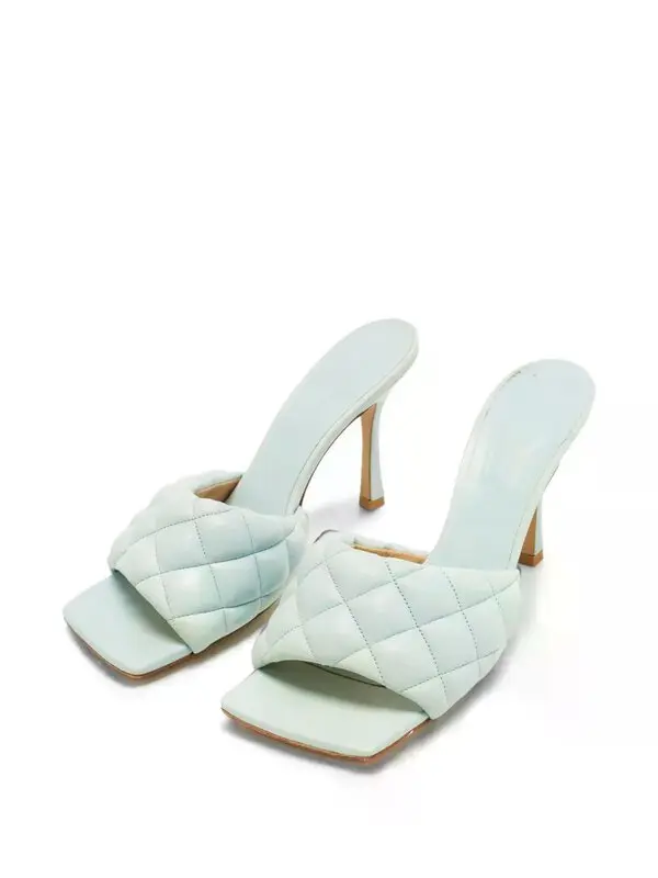 Bottega Veneta Lido Quilted Leather High Stiletto Sandals - Blue