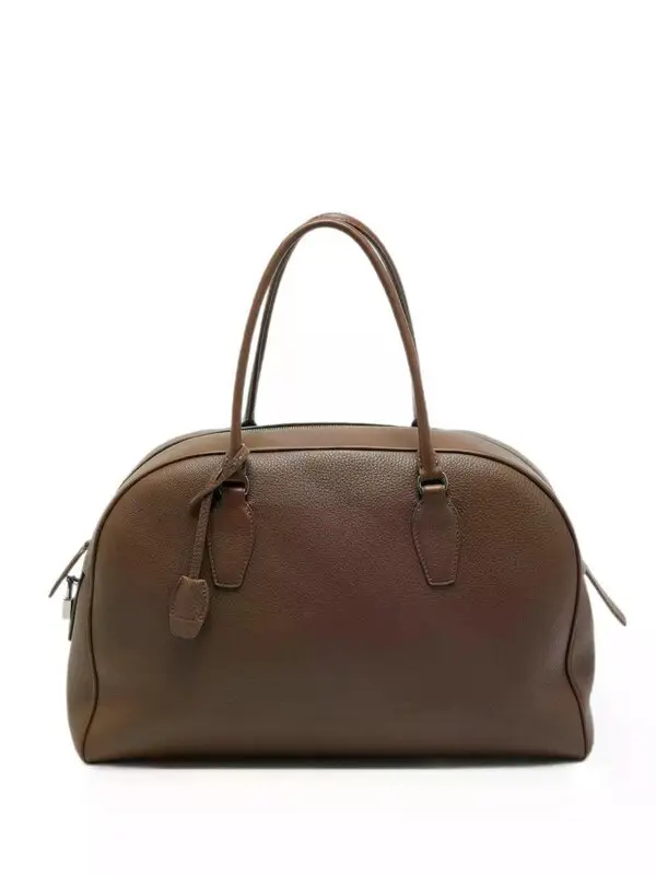 THE ROW India Grained-leather Tote Bag - Brown