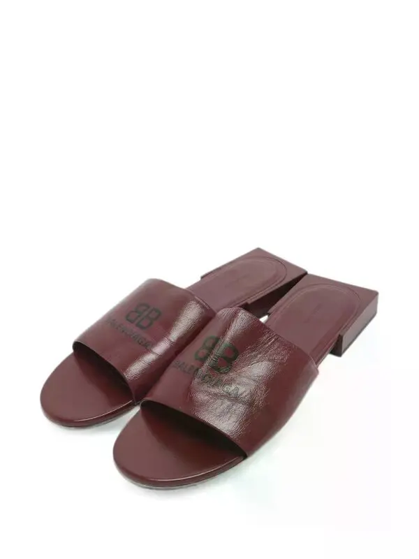 Balenciaga Logo Leather Slides