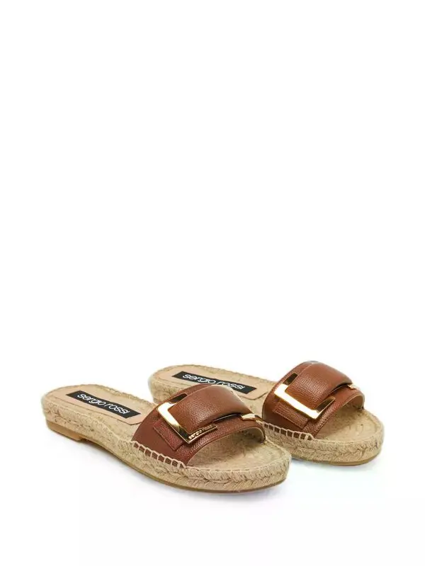 SERGIO ROSSI Buckled Flat Slide Espadrilles