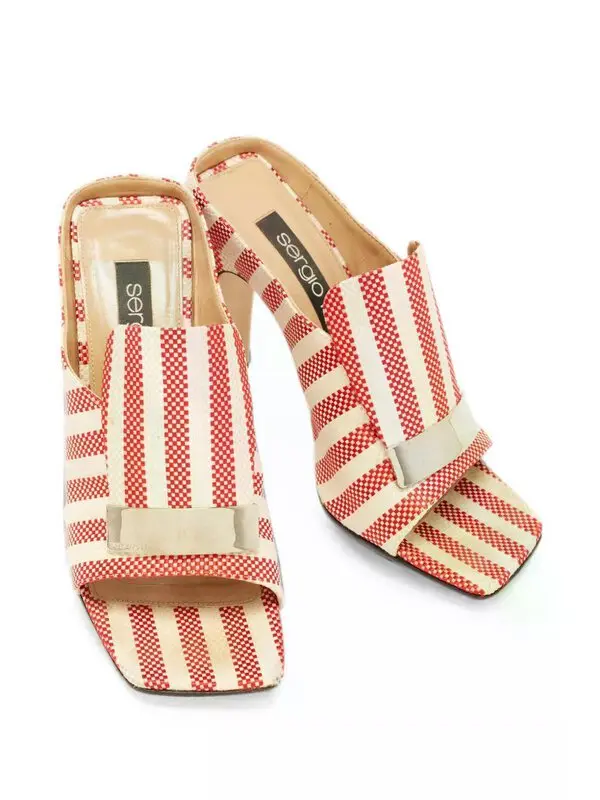 SERGIO ROSSI Portofino Striped Sandals