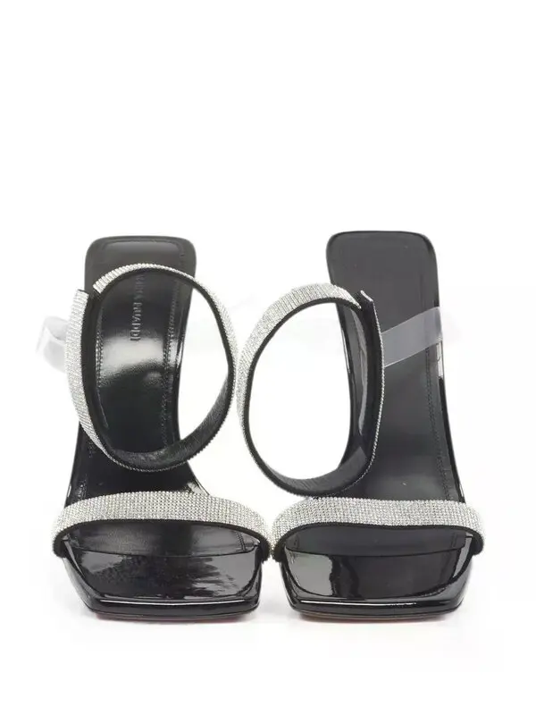 Amina Muaddi Rhinestone Embellished Heeled Sandals