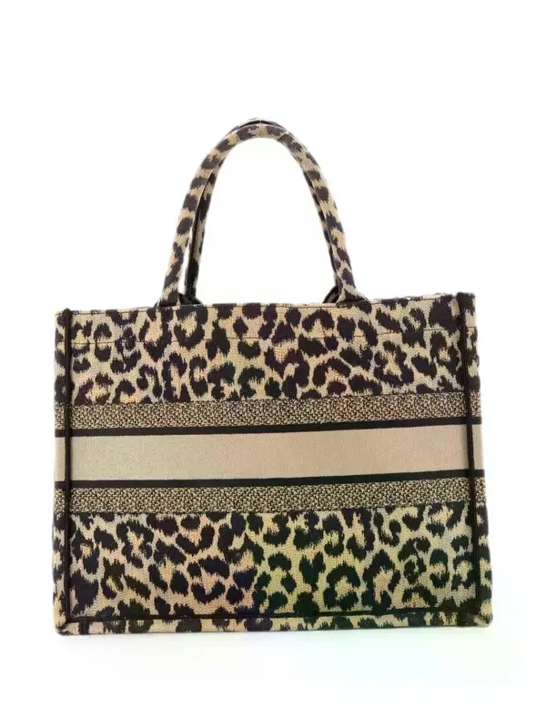 Dior Book Mizza Embroidered Canvas Medium Tote Bag - Brown