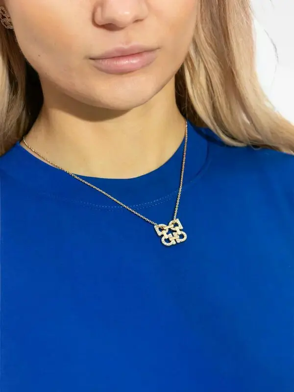 FERRAGAMO Crystal-embellished Gancini Necklace