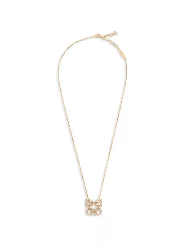 FERRAGAMO Crystal-embellished Gancini Pendant Necklace - Gold