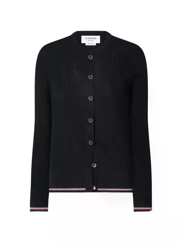 Thom Browne Wool Rib-stitch Cardigan - Black