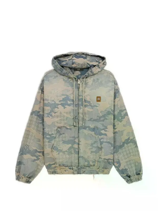 Amiri Camouflage Jacquard Zip Hoodie - Blue