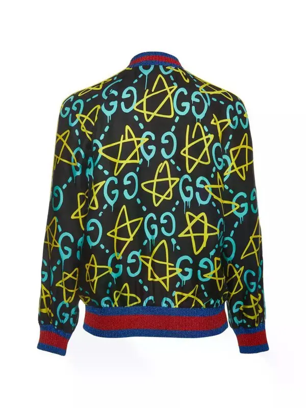 Gucci Printed Zip-up Bomber Jacket