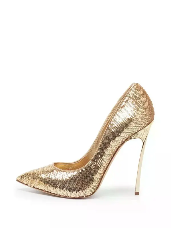 Casadei Blade Sequin-embellished Stiletto Pumps - Yellow