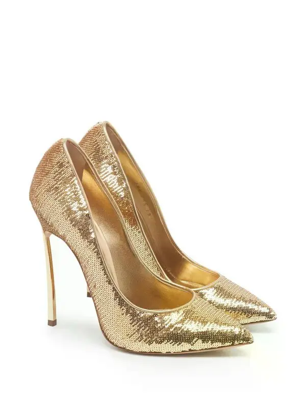 Casadei Blade Sequin-embellished Stiletto Pumps - Yellow