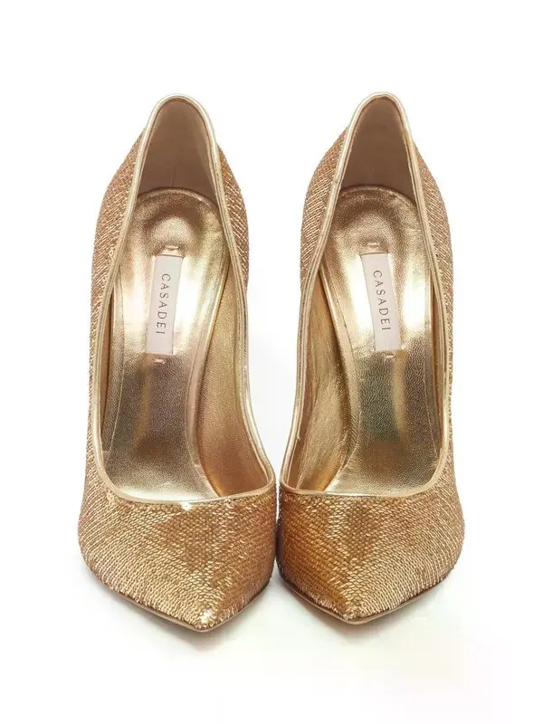 Casadei Blade Sequin-embellished Stiletto Pumps - Yellow