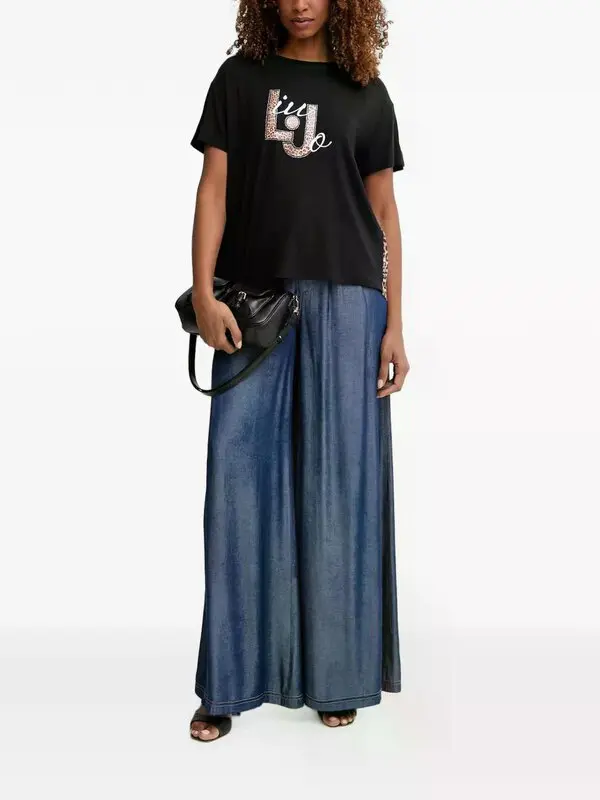 Liu Jo Leopard-print Rhinestone-embellished T-shirt