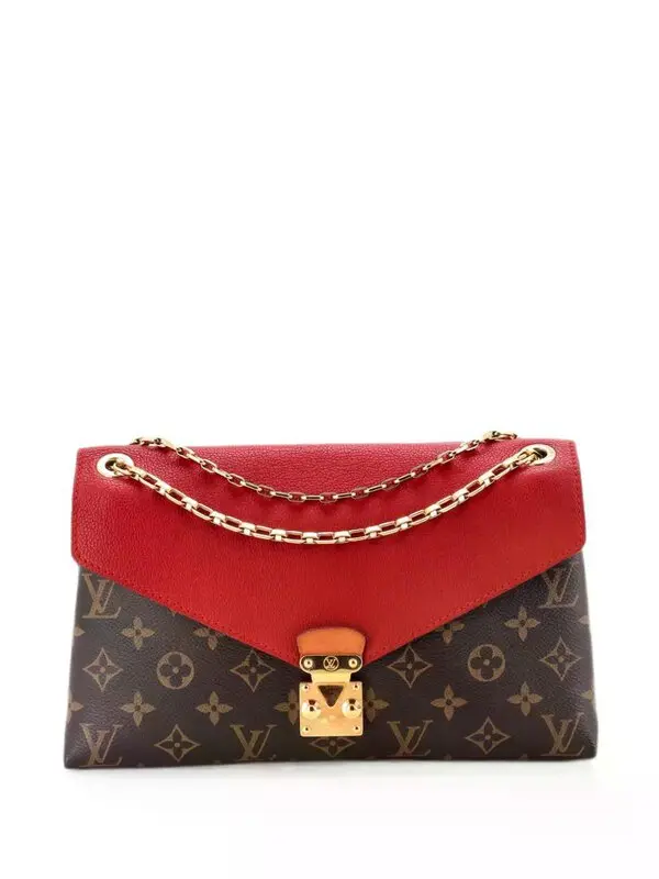 LOUIS VUITTON Pallas Chain Monogram Canvas And Calfskin Shoulder Bag - Brown