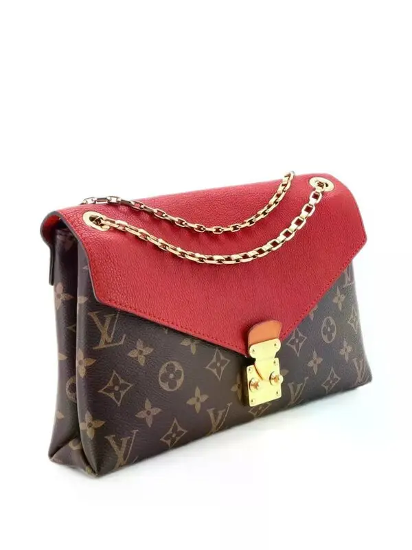 LOUIS VUITTON Pallas Chain Monogram Canvas And Calfskin Shoulder Bag - Brown