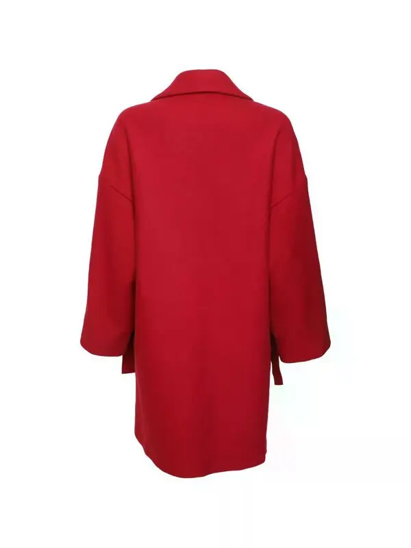Red Valentino Bow-detail Double-breasted Coat - Red