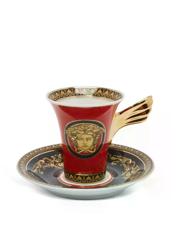 Versace X Rosenthal Medusa Ikarus Cup And Saucer Set - Red