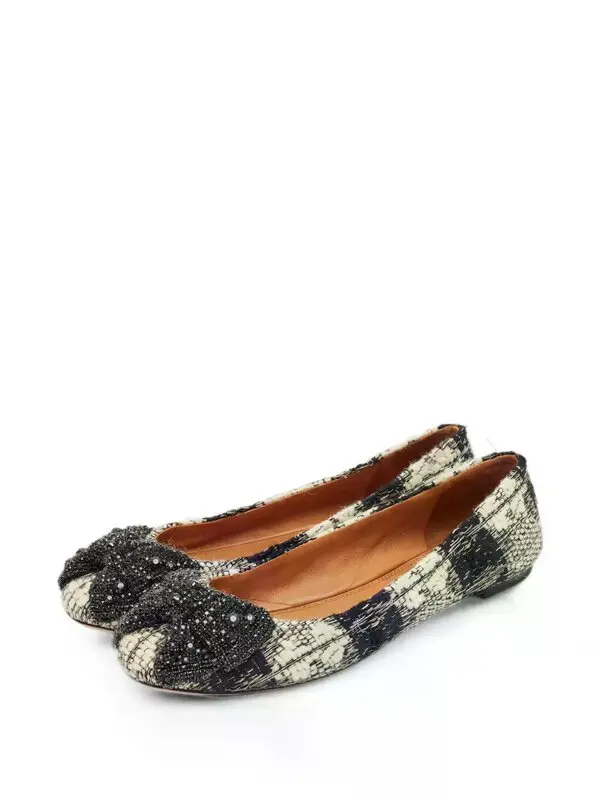 Tory Burch Crystal-bow Ballet Flats