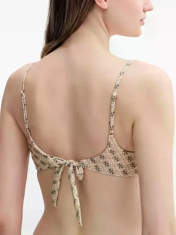 Guess Logo Print Bikini Top