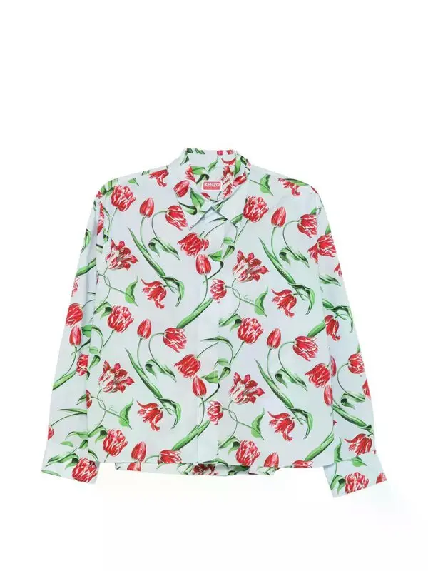 Kenzo Floral Print Cotton Shirt