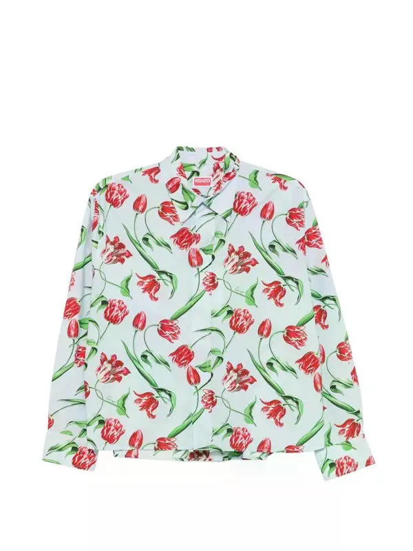 Kenzo Floral Print Cotton Shirt