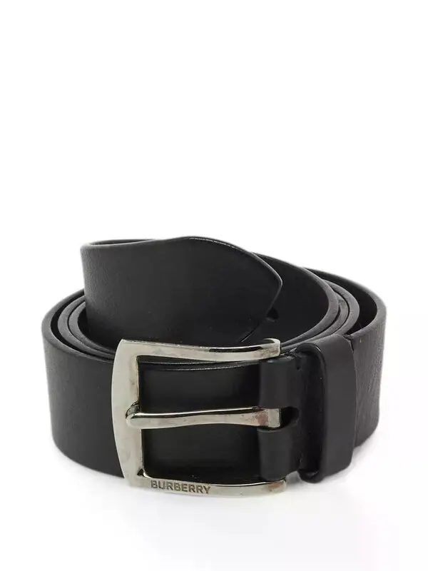 Burberry Rectangular Buckle Leather Belt - Black