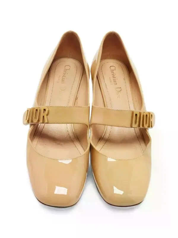 Dior Mary Jane Pumps With Logo Plaque - Neutrals