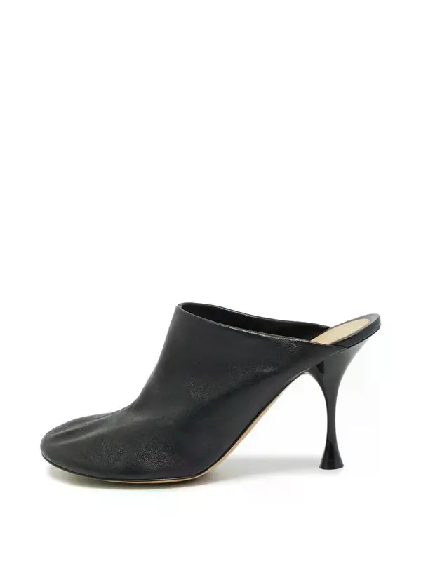 Bottega Veneta Leather Heeled Mules - Black