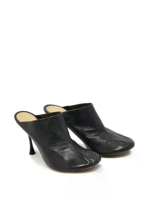 Bottega Veneta Leather Heeled Mules - Black
