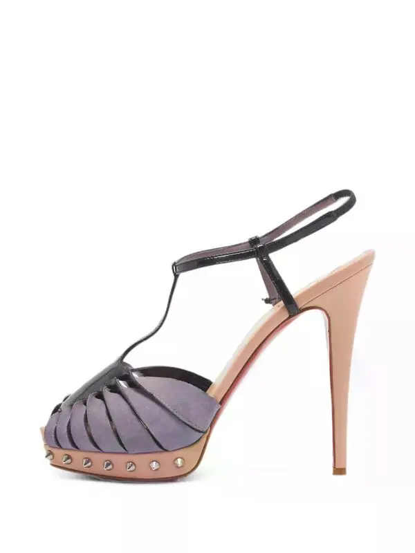 CHRISTIAN LOUBOUTIN Zigounette Leather Heeled Sandals - Purple